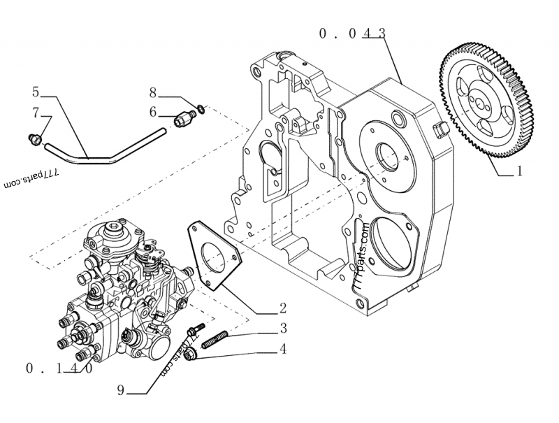 4893518 TUBE,M8 x 1 x 29.5 L - Case spare part | 777parts.com