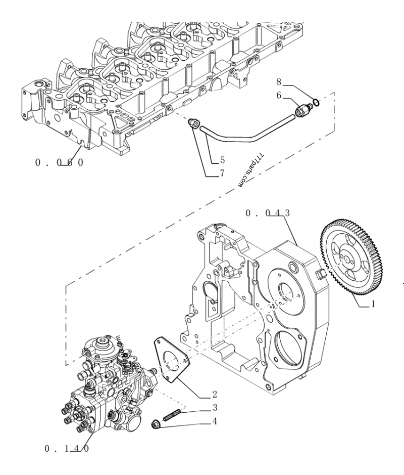 4893518 TUBE,M8 x 1 x 29.5 L - Case spare part | 777parts.com