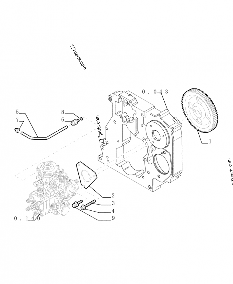 4893518 TUBE,M8 x 1 x 29.5 L - Case spare part | 777parts.com