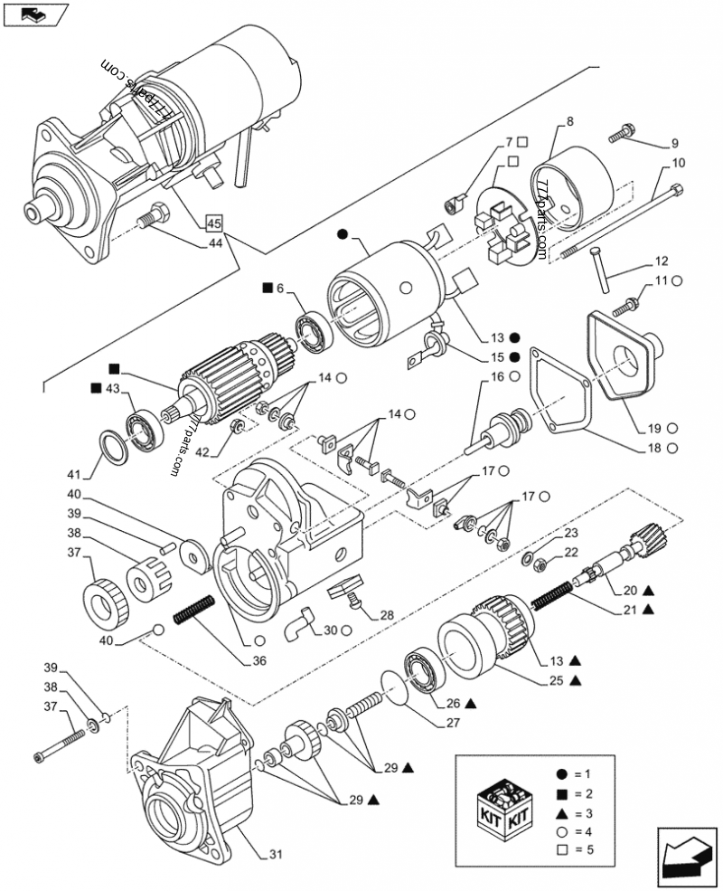 87438930 KIT, STARTER MTR REP - Case spare part | 777parts.com