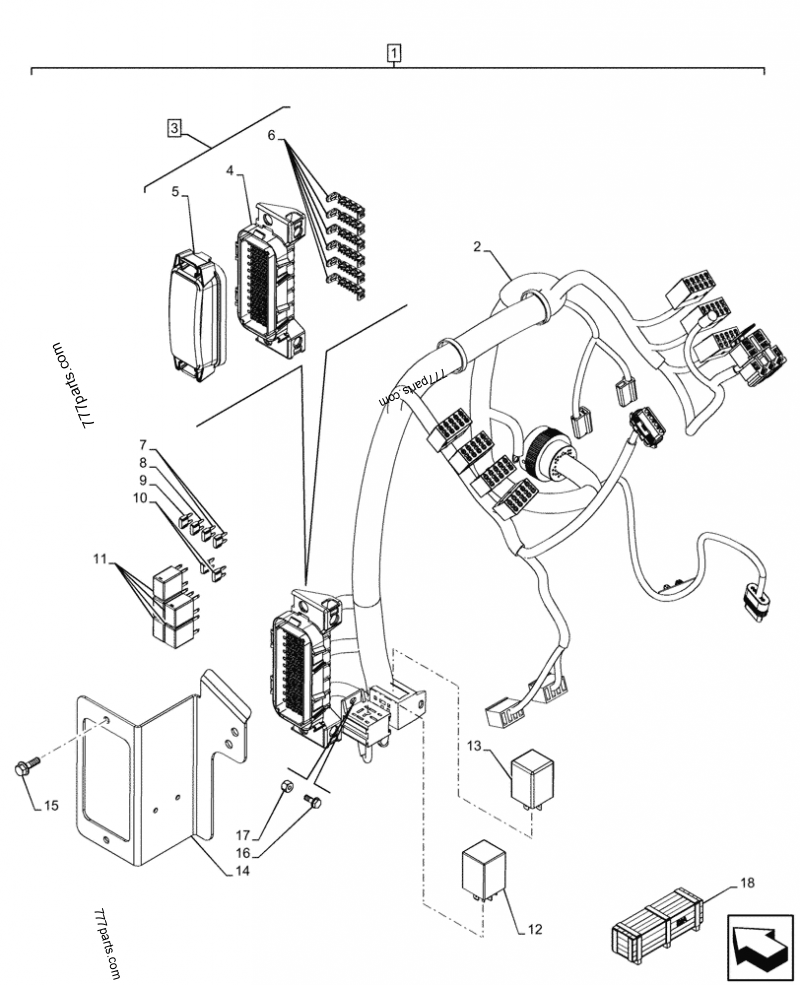 347706A3 RELAY,12V, 5A - Case spare part | 777parts.com