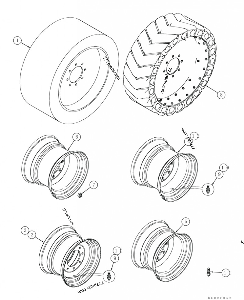 408127A1 WHEEL NUT,Conical End Hex, M16 x 2.0, 14.80mm High, Cl 10 ...