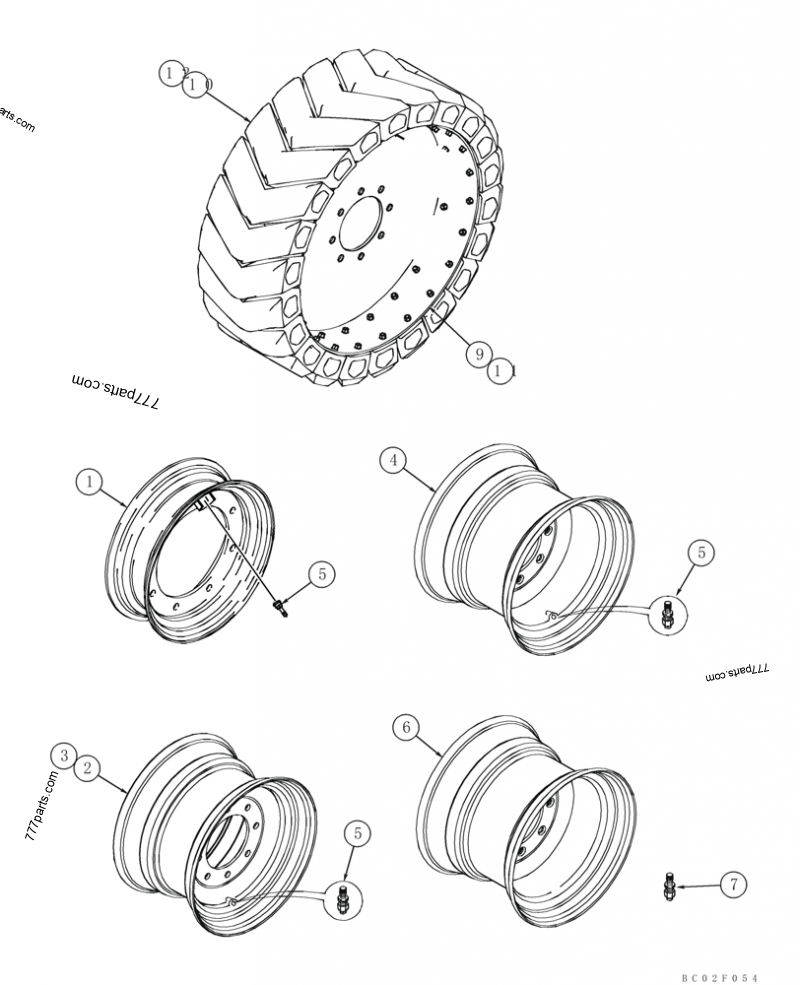 408127A1 WHEEL NUT,Conical End Hex, M16 x 2.0, 14.80mm High, Cl 10 ...