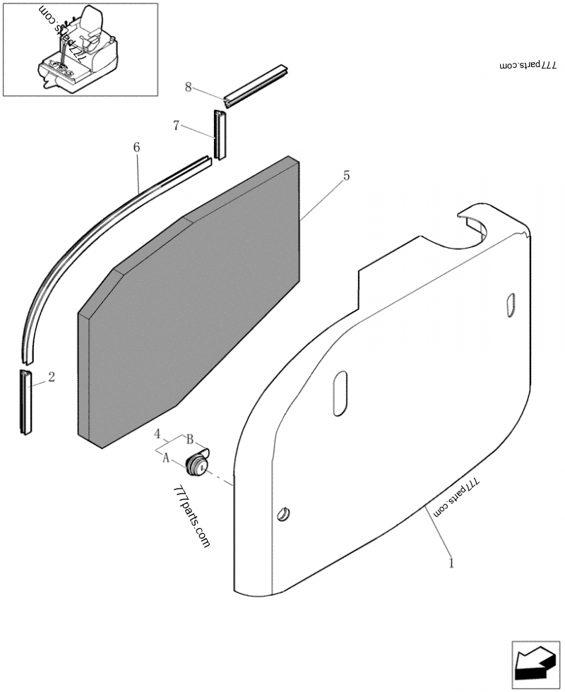 72277055 RUBBER WEATHERSTRIP - Case spare part | 777parts.com