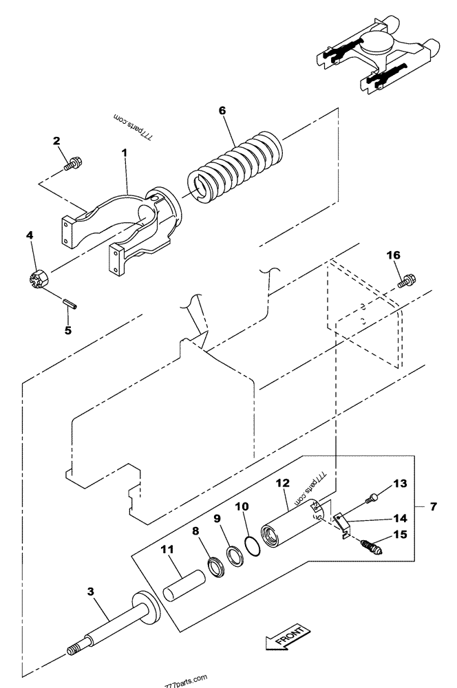 KRA15550 SHOCK ABSORBER - Case spare part | 777parts.com