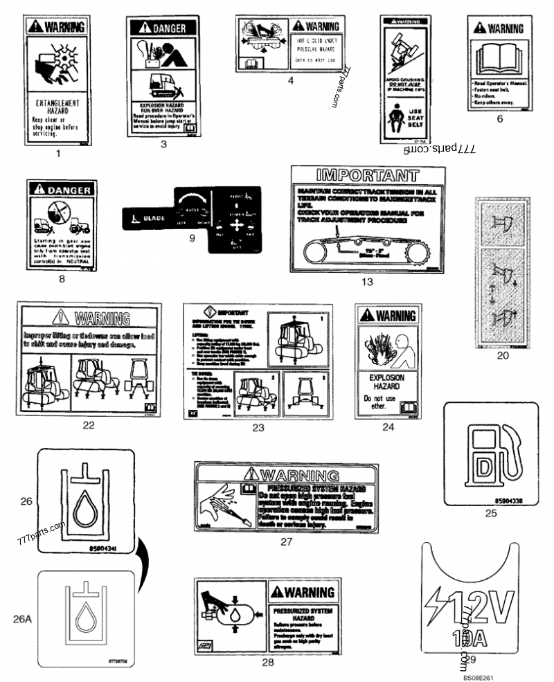 85804341 DECAL - Case spare part | 777parts.com