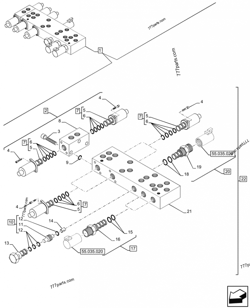 47773975 MANIFOLD VALVE - Case spare part | 777parts.com
