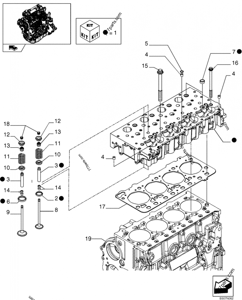 504081521 BOLT,M15 x 1.5 x 193mm - Case spare part | 777parts.com