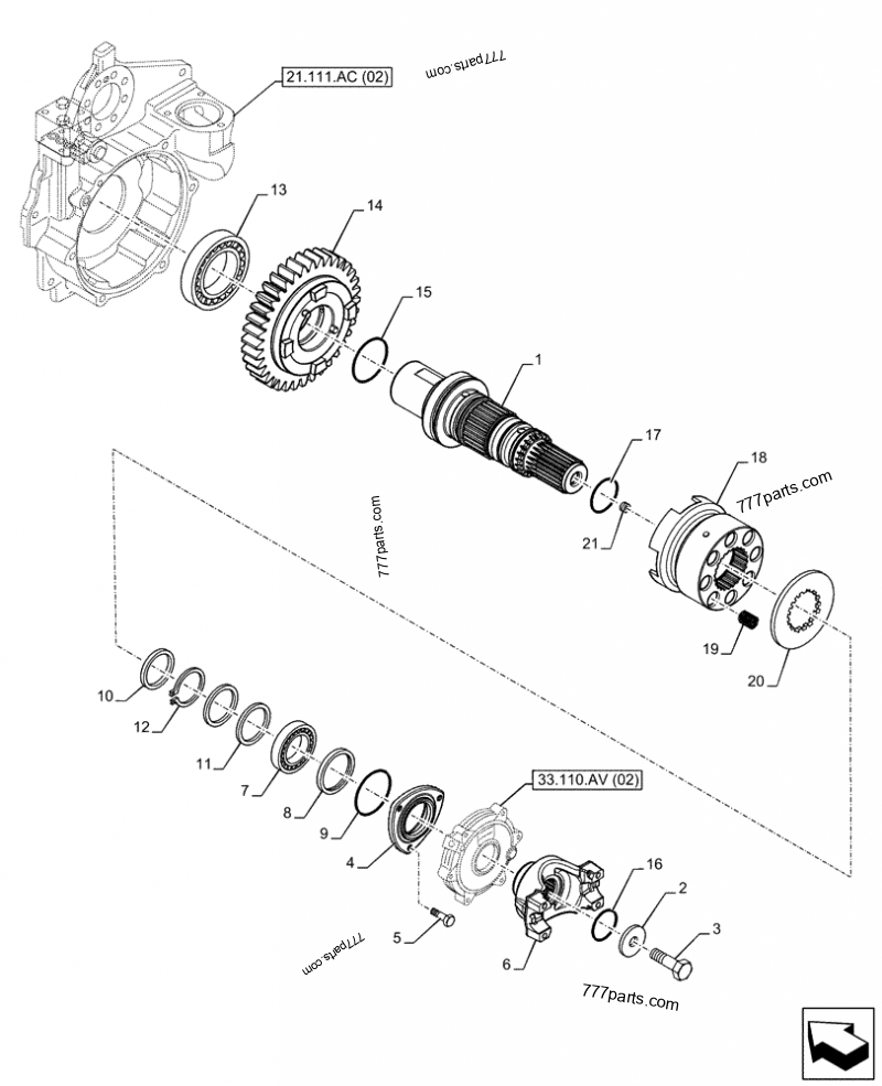 366234A1 PINION,36T - Case spare part | 777parts.com