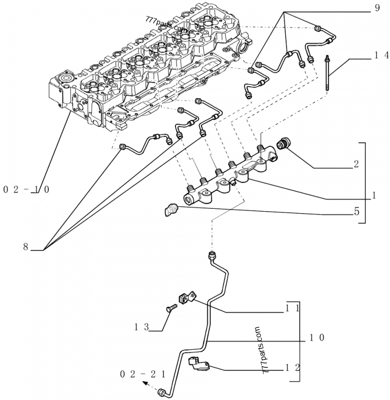 2854549 INJECTION PIPE - Case spare part | 777parts.com