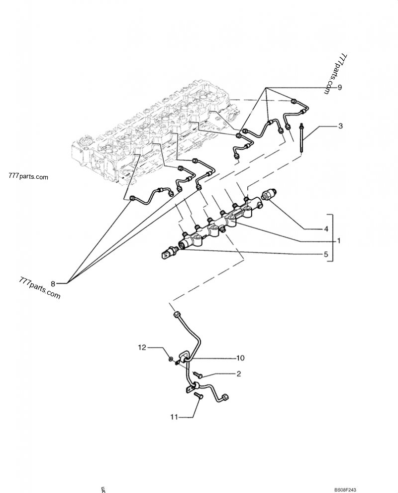 2854549 INJECTION PIPE - Case spare part | 777parts.com
