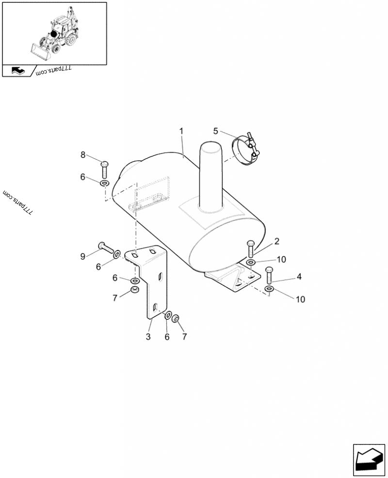 87539932 MUFFLER - Case spare part | 777parts.com