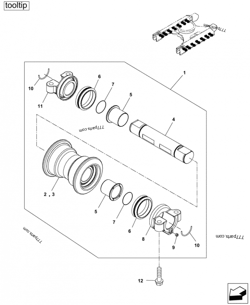 KRA17131 TRACK ROLLER - Case spare part | 777parts.com