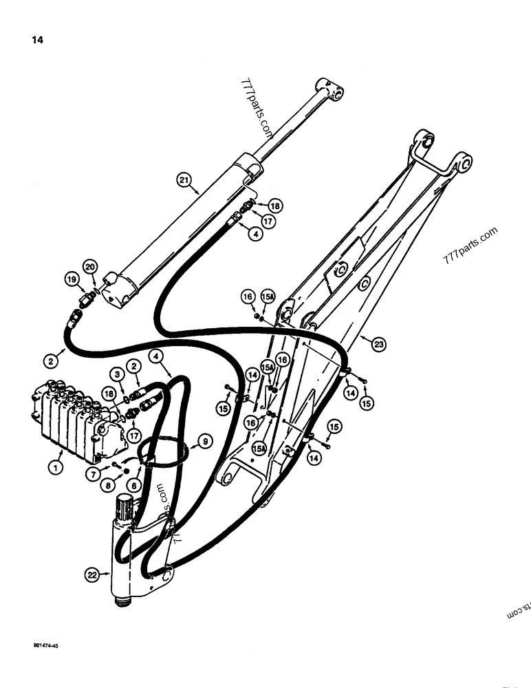 H268524 HYDRAULIC HOSE,9.52 mm ID x 1473.20 mm, SAE 100R1 - Case spare ...