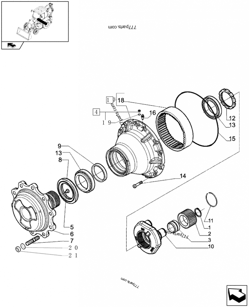 87708454 RING NUT - Case spare part | 777parts.com