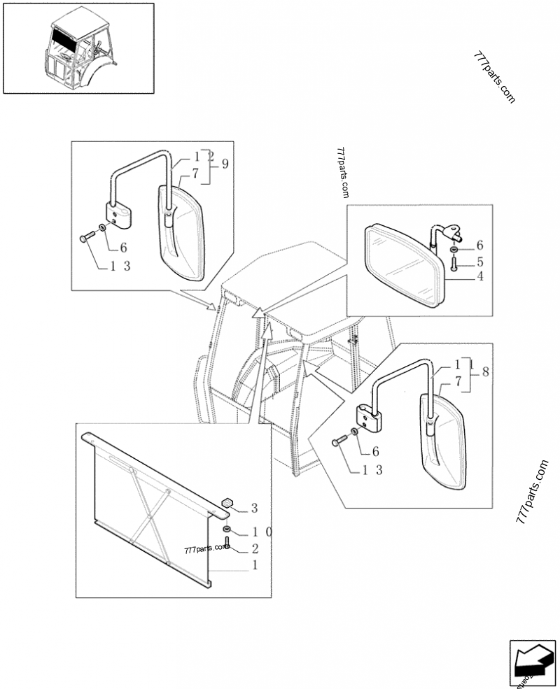 85820139 LH MIRROR - Case spare part | 777parts.com
