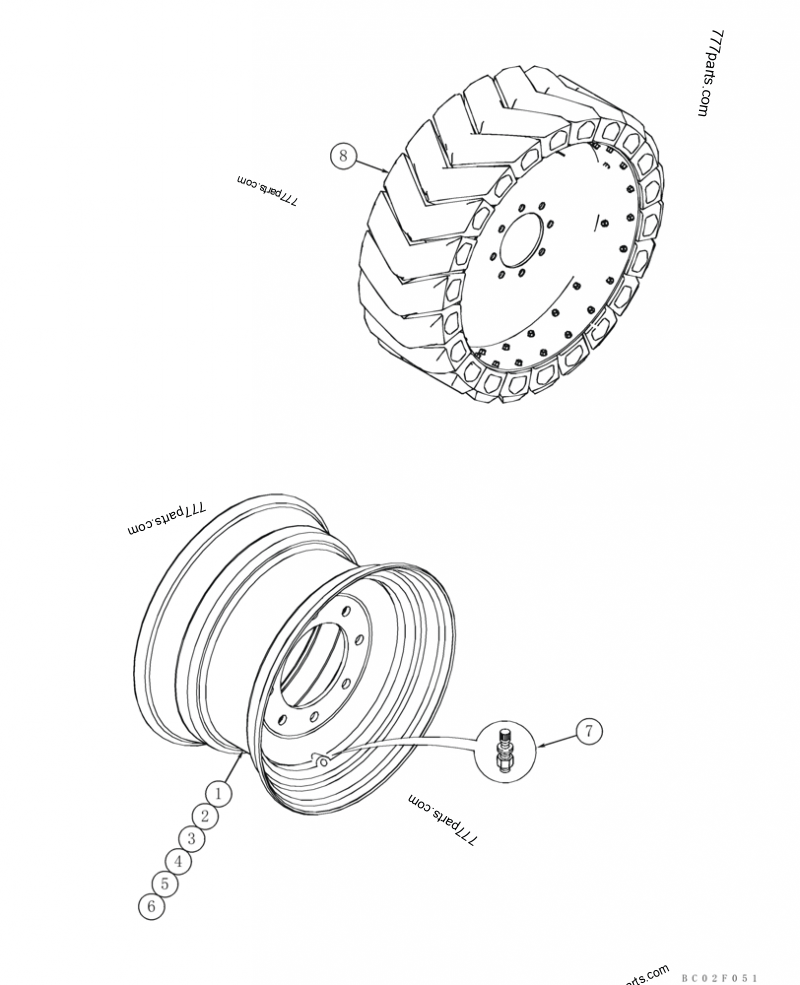 T57461 VALVE STEM - Case spare part | 777parts.com