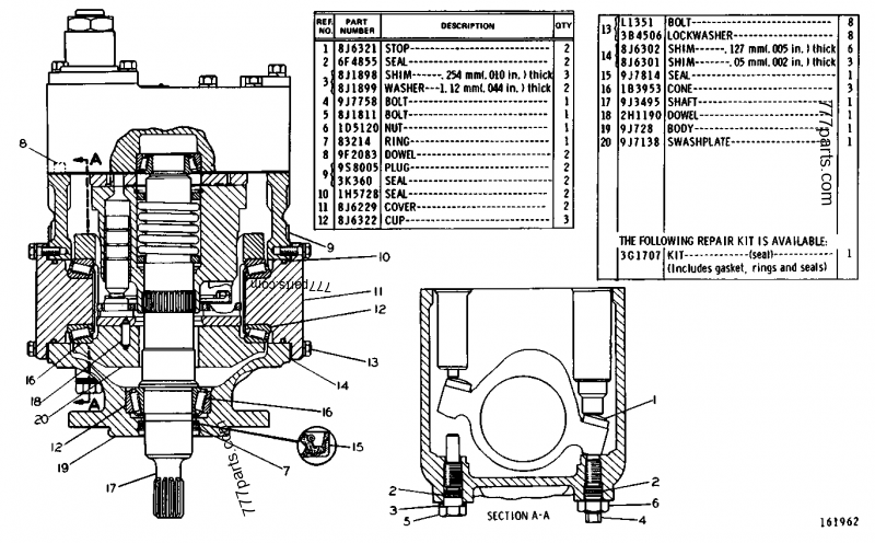 8J6229 COVER-TRUNNION - Caterpillar spare part | 777parts.com