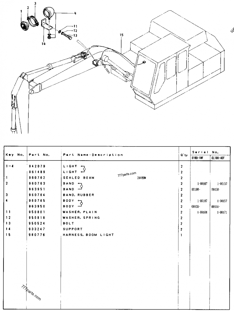 BOOM LIGHT AND HARNESS - Caterpillar spare part | 777parts.com