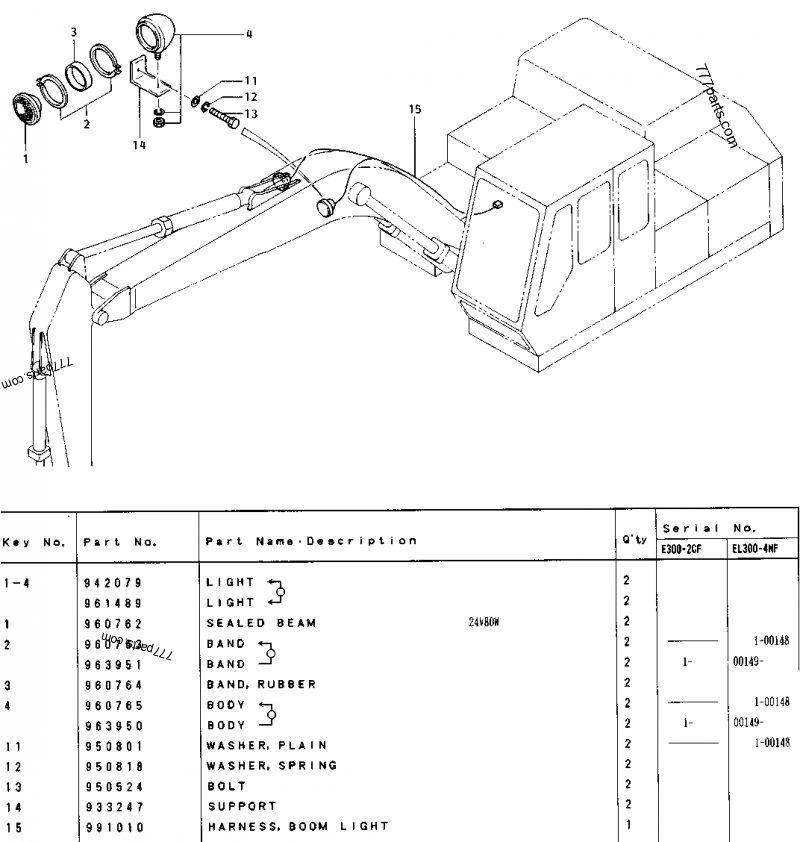 BOOM LIGHT AND HARNESS - Caterpillar spare part | 777parts.com