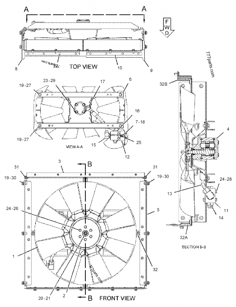 2480409 ADAPTER-FAN - Caterpillar spare part | 777parts.com
