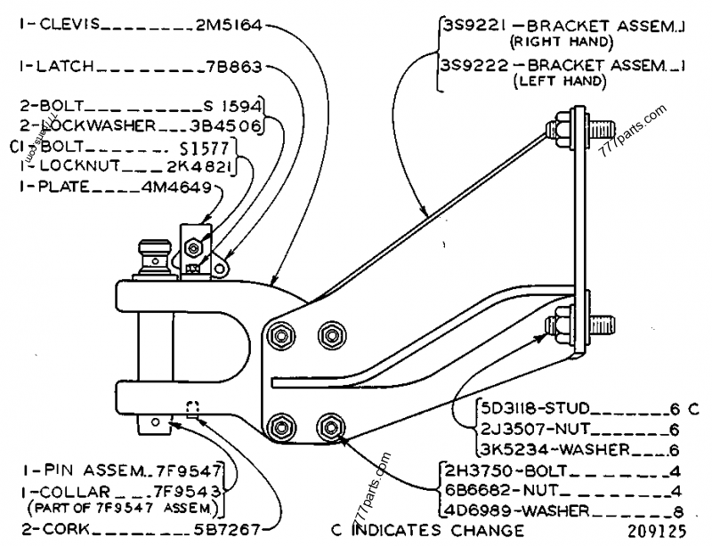 2M5164 CLEVIS-DRAWBAR - Caterpillar spare part | 777parts.com