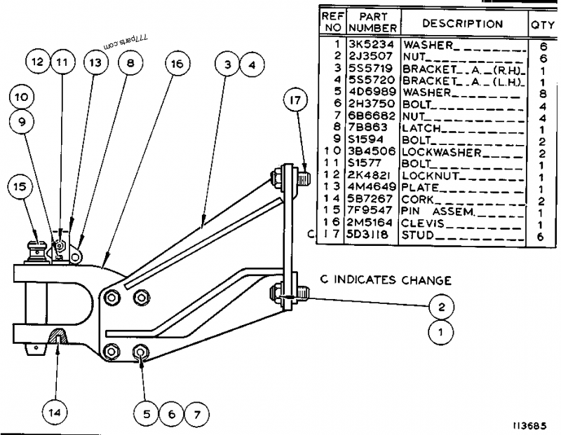 2M5164 CLEVIS-DRAWBAR - Caterpillar spare part | 777parts.com