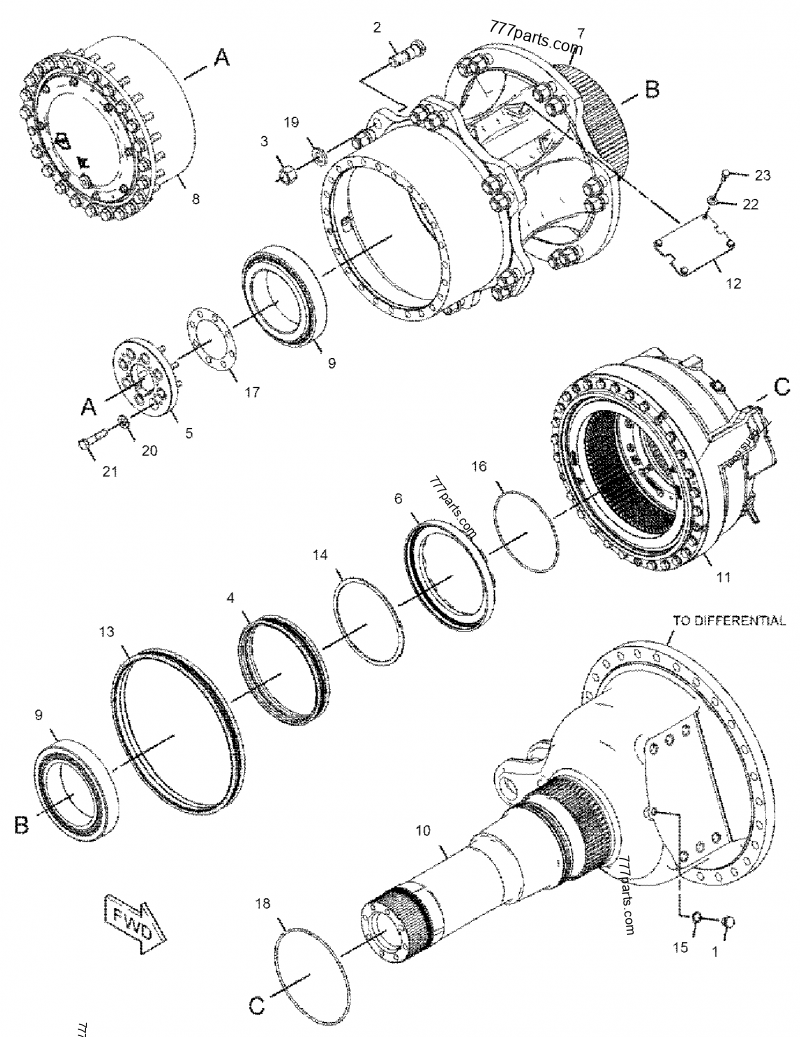3032357 SPINDLE - Caterpillar spare part | 777parts.com