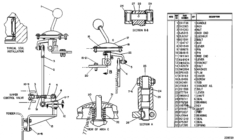 3K2365 ROD-CONTROL - Caterpillar spare part | 777parts.com