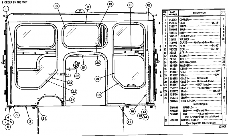 3S6997 GLASS (Untinted) - Caterpillar spare part | 777parts.com