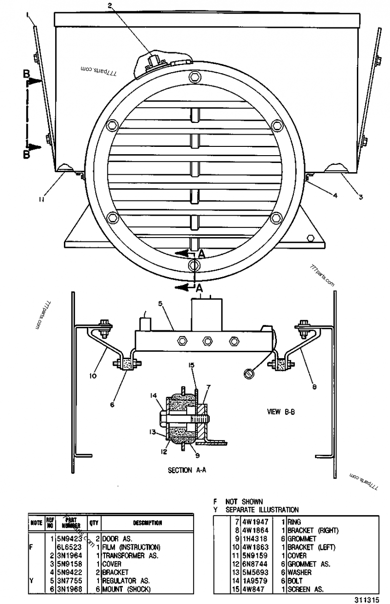 4W1947 RING-COWL - Caterpillar spare part | 777parts.com