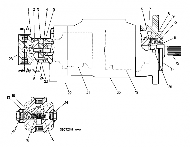 6E3651 SHAFT - Caterpillar spare part | 777parts.com