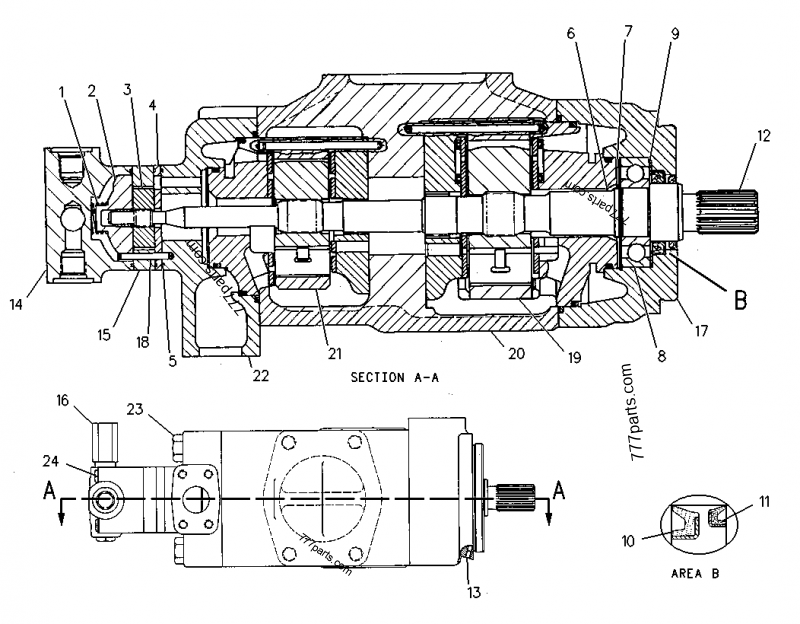 6E3651 SHAFT - Caterpillar spare part | 777parts.com