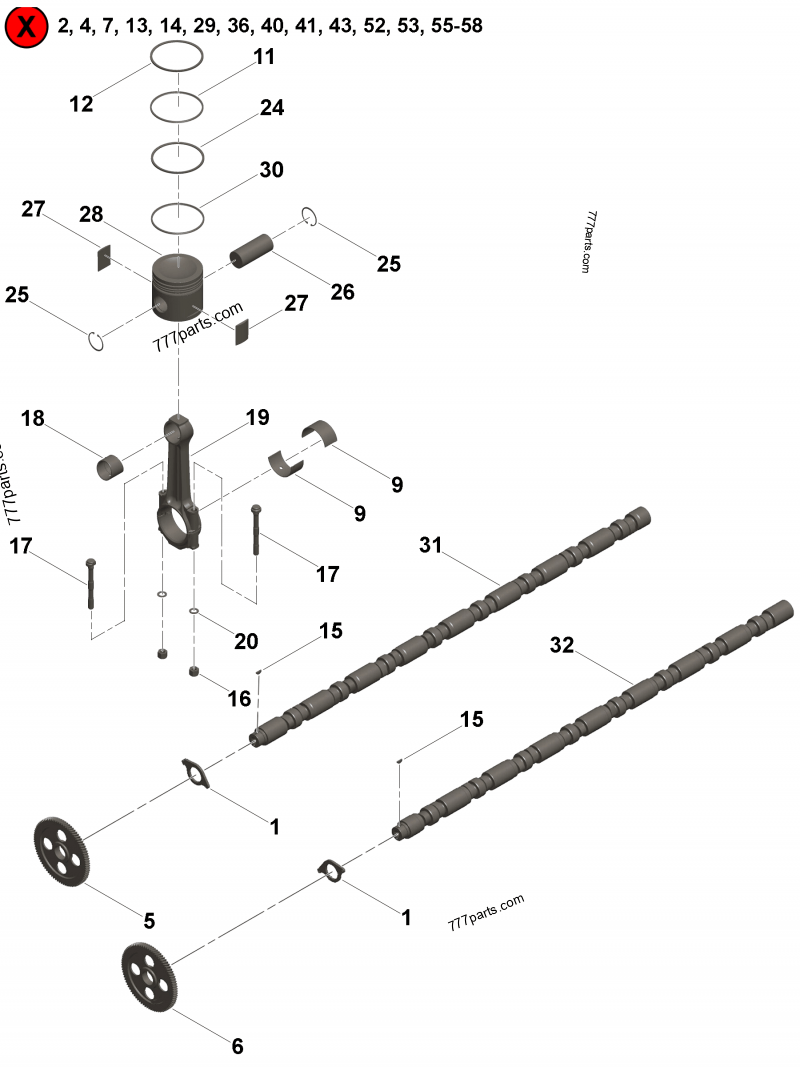 3028293 Valve crosshead - Cummins spare part | 777parts.com