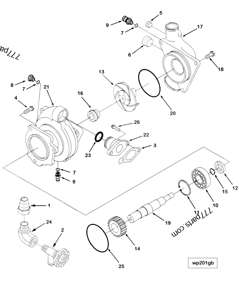 3039182 Water pump body - Cummins spare part | 777parts.com