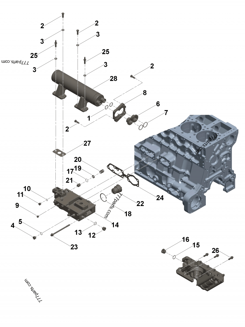 3102784 Lubricating oil filter head - Cummins spare part | 777parts.com