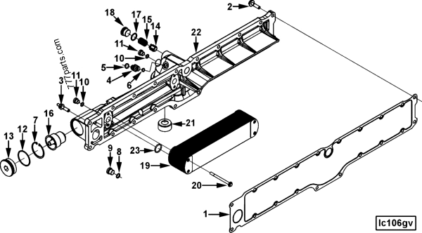 3104232 Lubricating oil cooler housing gasket - Cummins spare part ...