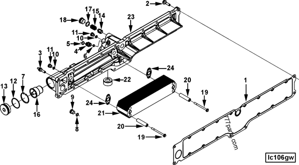 3104232 Lubricating oil cooler housing gasket - Cummins spare part ...