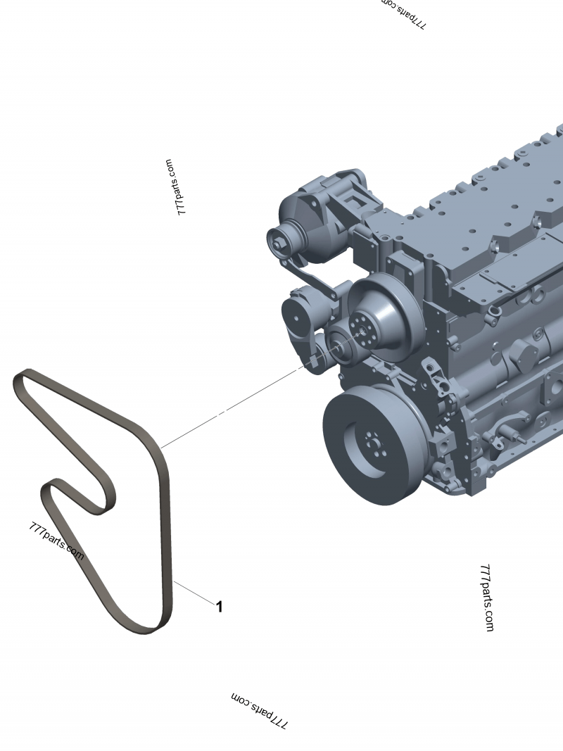 3289448 V ribbed belt - Cummins spare part | 777parts.com