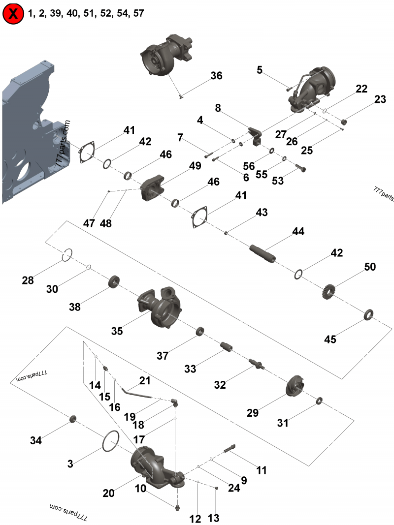 205158 Water pump shaft - Cummins spare part | 777parts.com