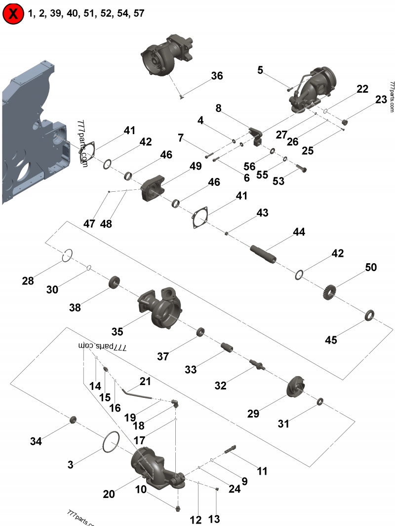 205158 Water pump shaft - Cummins spare part | 777parts.com