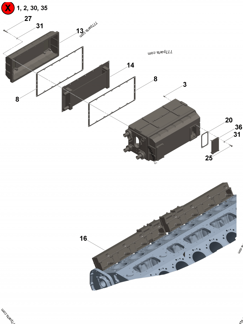 206277 Intake manifold gasket - Cummins spare part | 777parts.com