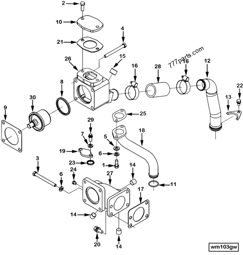 208128 Thermostat housing gasket - Cummins spare part | 777parts.com