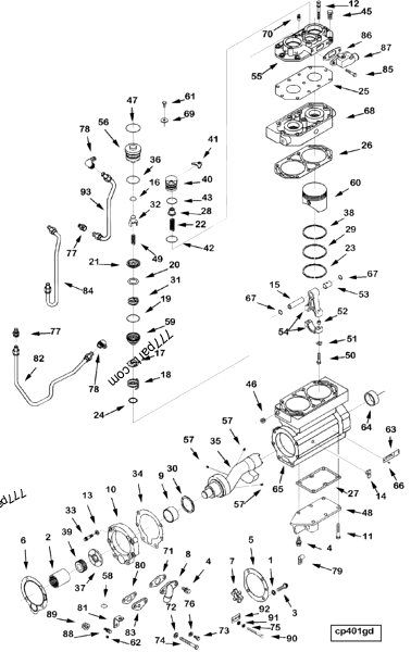 3558041 2 cylinder air compressor - Cummins spare part | 777parts.com