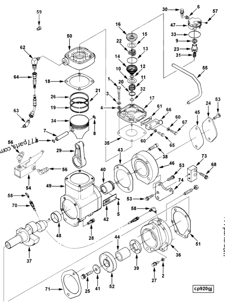 3558653 1 cylinder compressor crankcase - Cummins spare part | 777parts.com