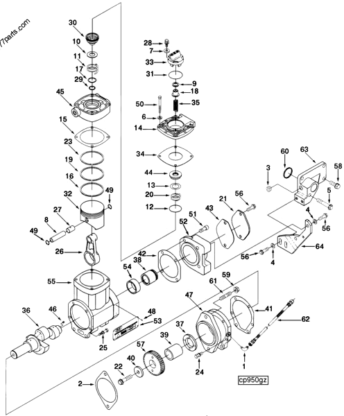 3558954 1 cylinder compressor crankcase - Cummins spare part | 777parts.com