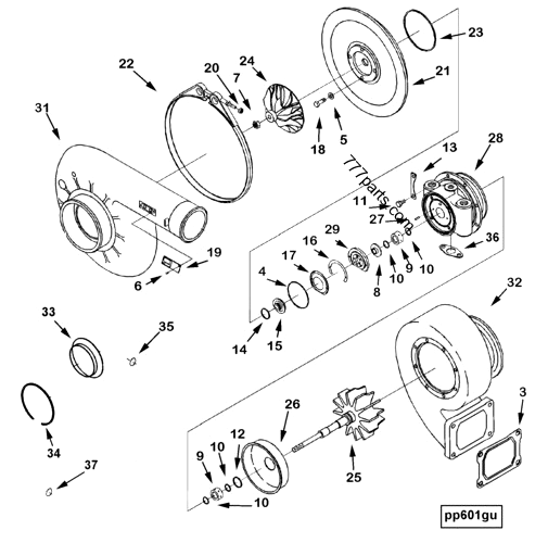 3593232 Heat exchanger82 water cooler turbocharger - Cummins spare part ...