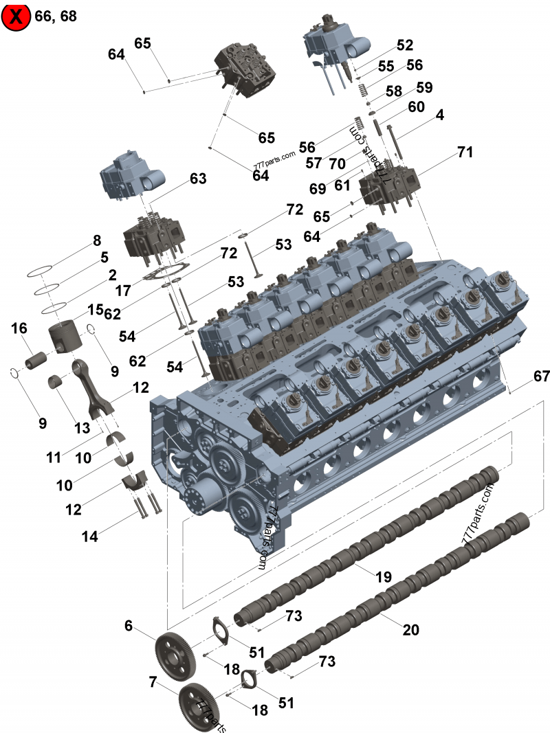 3645958 Engine piston - Cummins spare part | 777parts.com