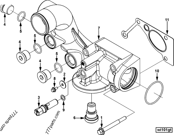 3681533 Water inlet connection - Cummins spare part | 777parts.com