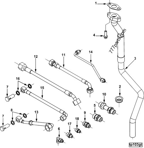 3683897 Flexible hose - Cummins spare part | 777parts.com